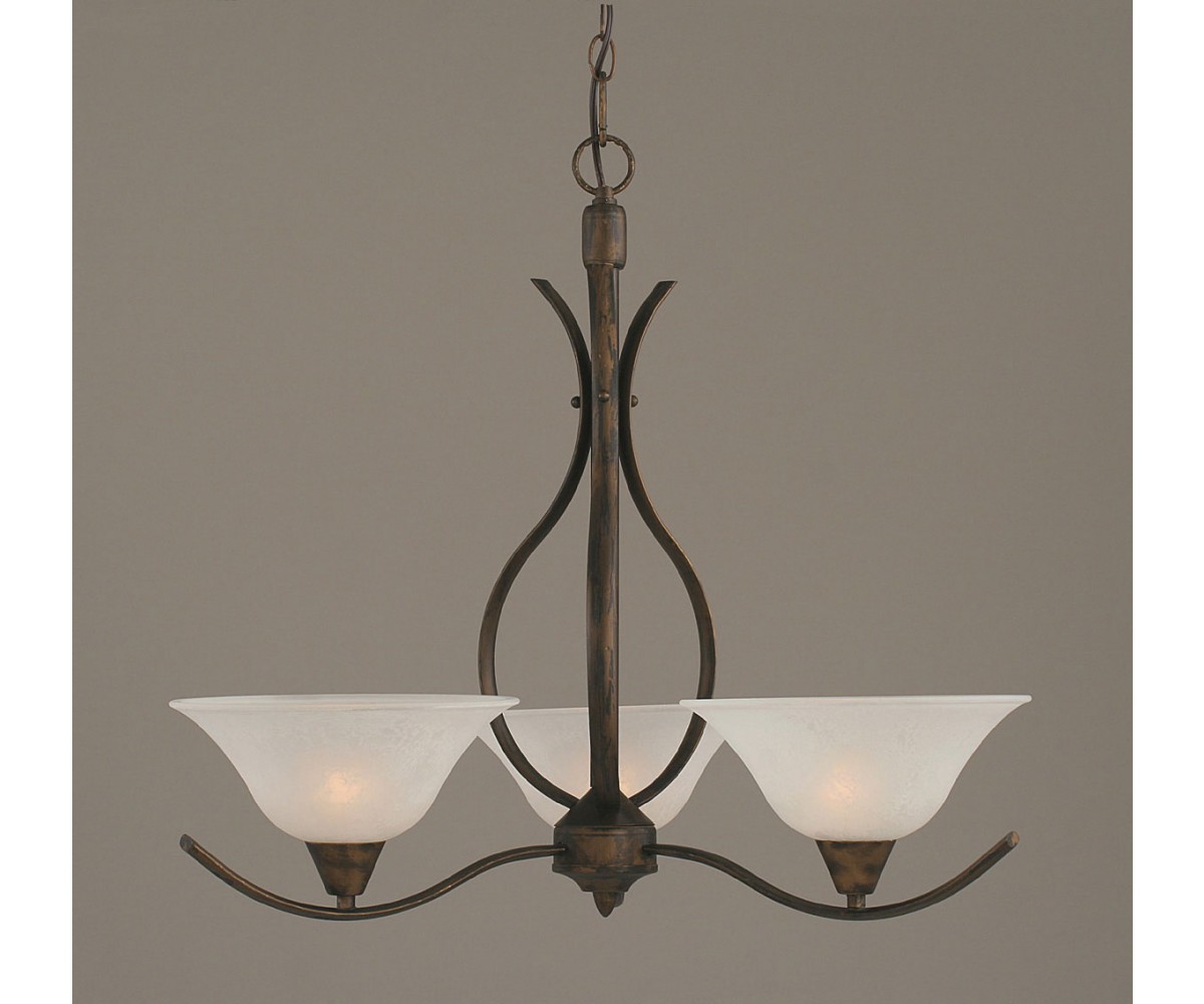 DeluxeComfort.com Swoop 3 Light Chandelier Shown In Bronze Finish With ...