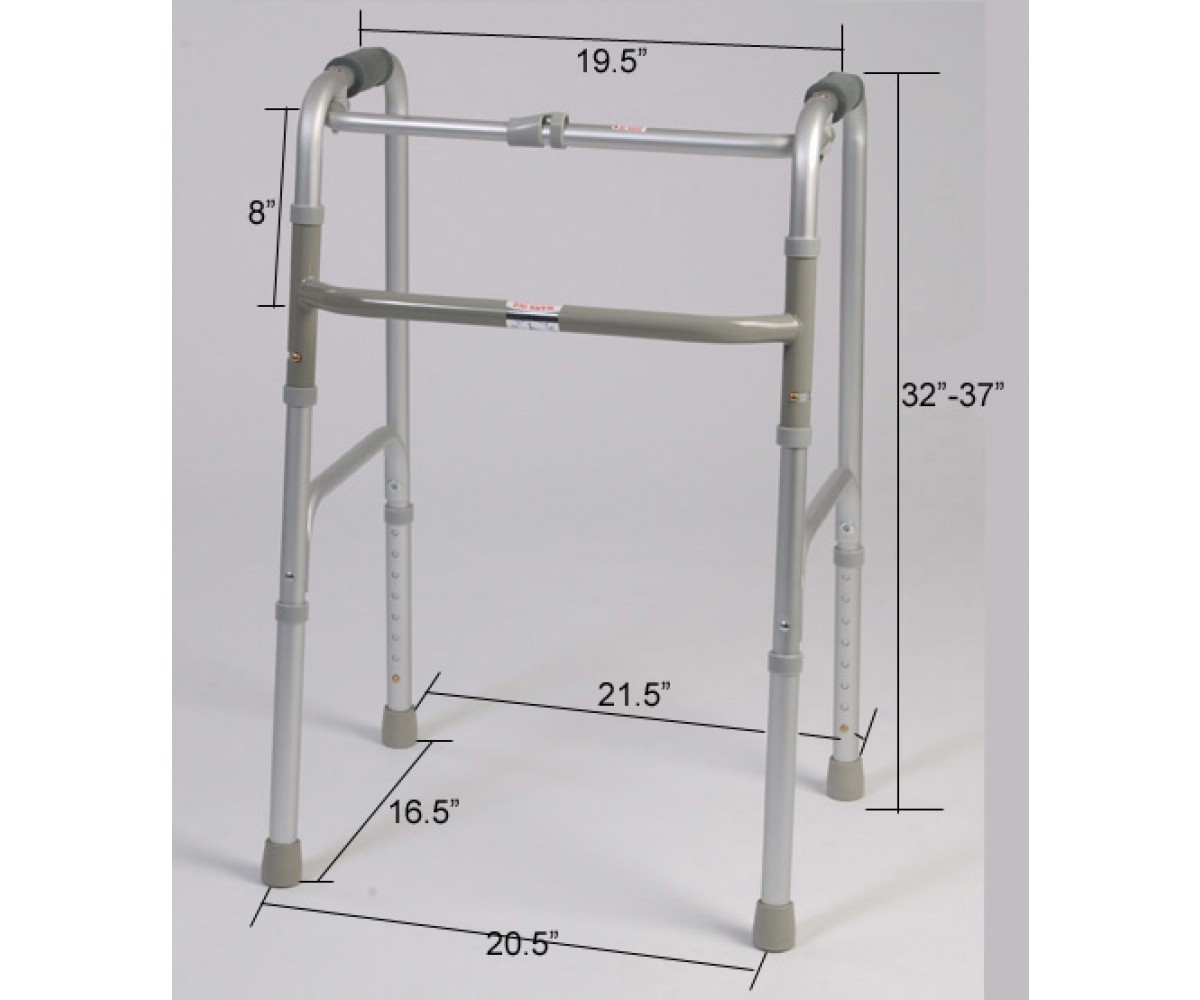 DeluxeComfort.com Standard Folding Walker Single Button