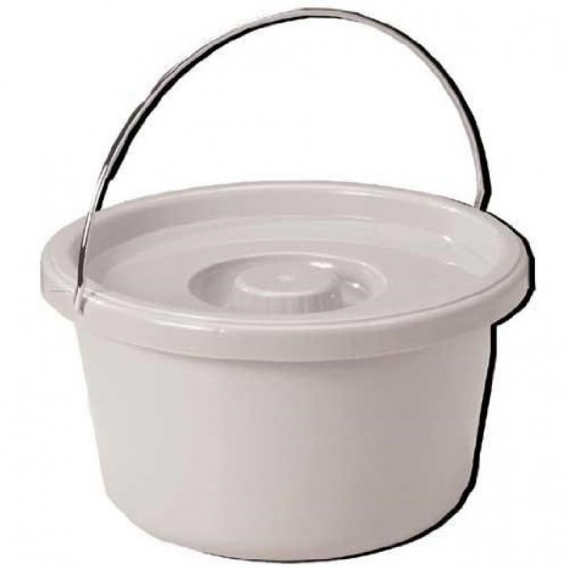 DeluxeComfort.com Commode Pail With Lid 7.5 Quart Gray