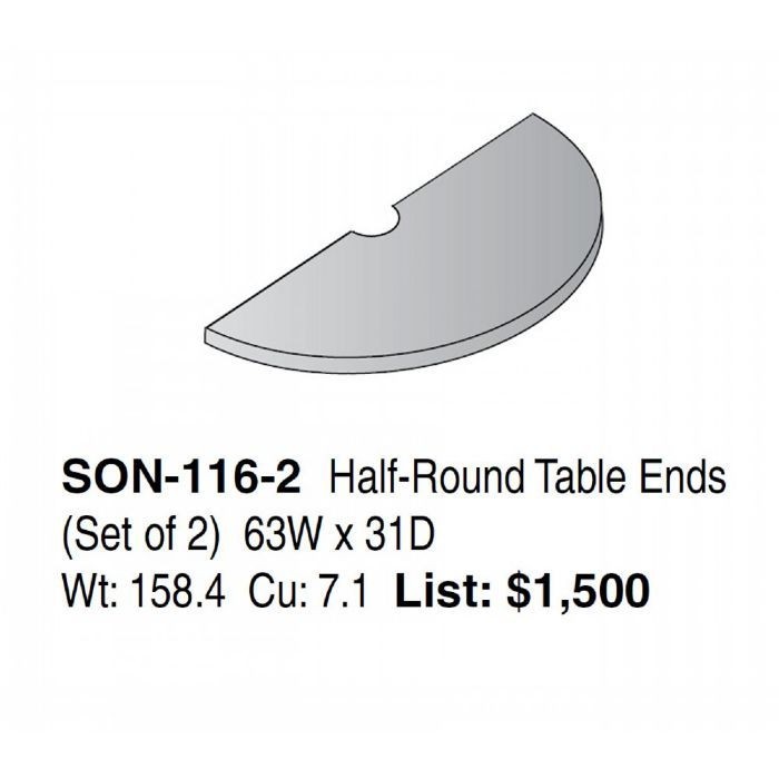 DeluxeComfort.com Intelligent Tables Half-Round Table Ends(Set Of 2 ...