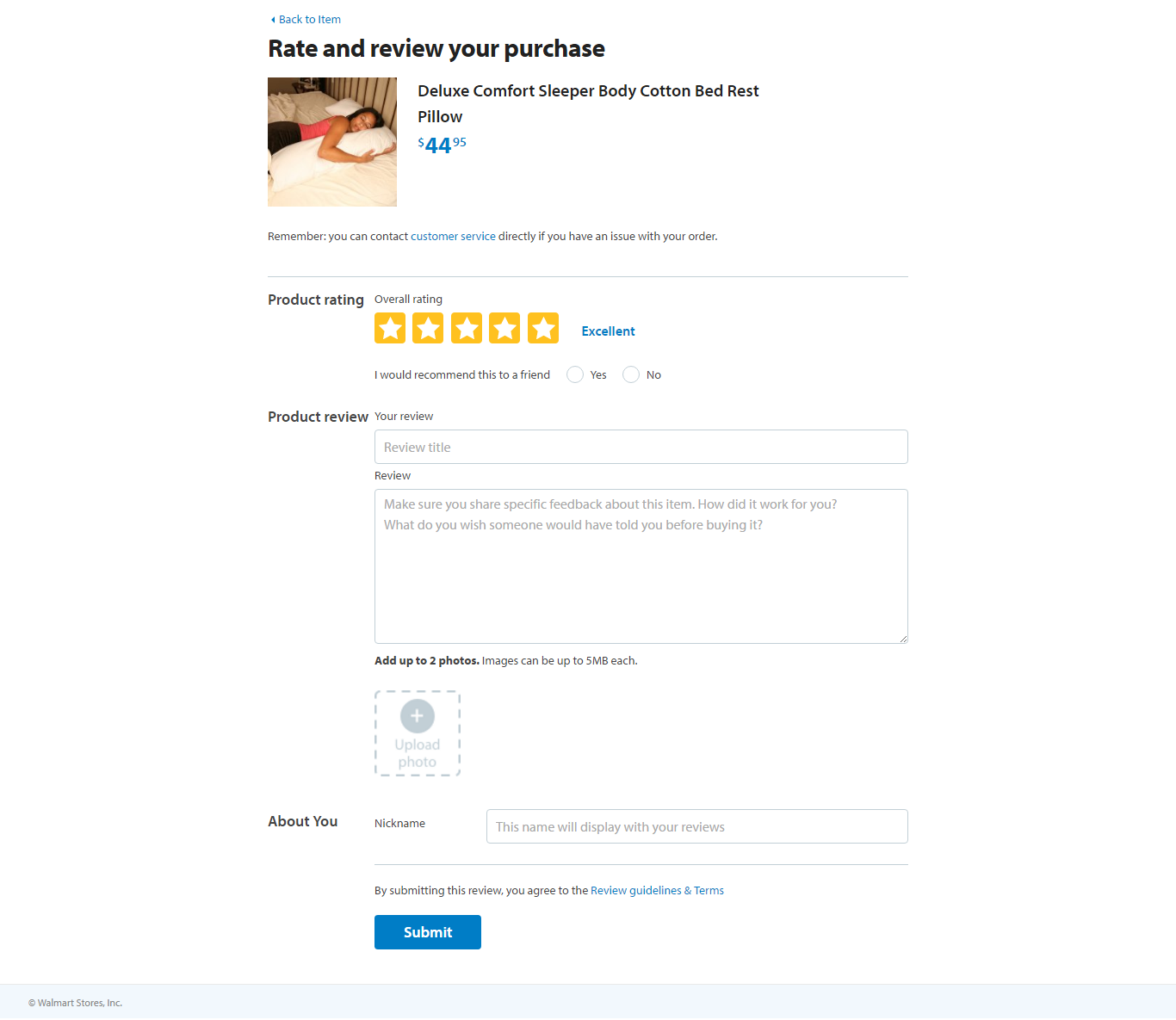DeluxeComfort.com Submit review on Walmart